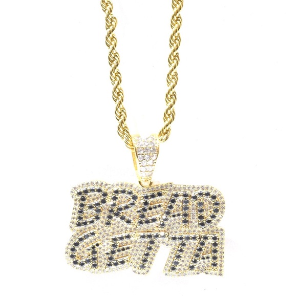 Accessories | 14k Gold Tone Lab Diamond Bread Getta Charm Chain | Poshmark